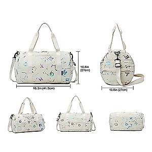 Small Gym Bag for Women, Cute Sports Travel Duffel Bags with Shoe Compartment & Wet Pocket, Carry On Weekender Overnight Bag Gym Tote Bag for Weekend Getway Workout Yoga (Pink)