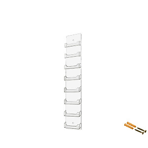 Wall Business Card Holder with Hanging Hardware for 3.5" x 2" Gift 8 Slot Card Card Rack Retail Stores or Salon Multi Pocket Clear Acrylic One Piece by Marketing Holders
