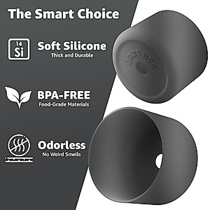 Jmoe USA Silicone Boot Sleeve + Hand Grip for Owala 40oz Water Bottle | BPA Free & Food-Grade Silicone Rubber | Protective Anti-Slip Bottom Bumper Cover | Protects Against Dents & Scratches (Grayt)