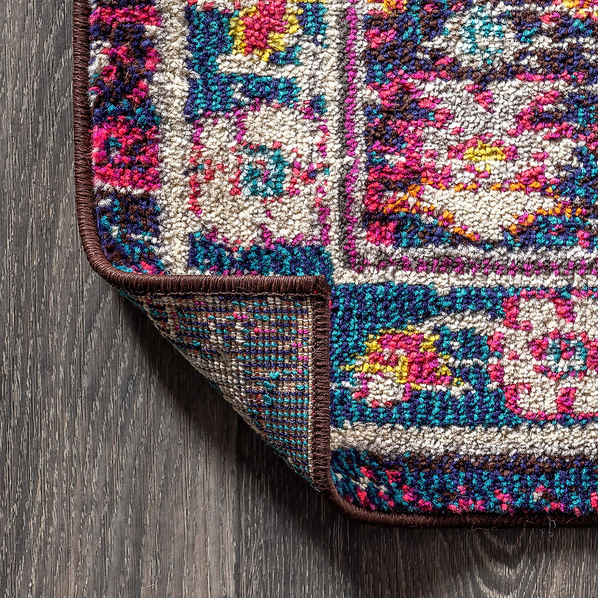 JONATHAN Y MDP200A-8 Modern Boho Floral Bohemian Vintage Country Indoor Area-Rug Country Easy-Cleaning Bedroom Kitchen Living Room Non Shedding, 8 ft x 10 ft, Multi,Purple