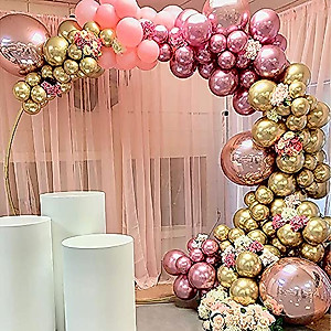 Rose Gold Pink Balloons Garland Arch Kit 124PCS Rose 4D Balloons For Birthday Party Wedding Decoration Baby Shower Home Christmas Party Balloons Supplies