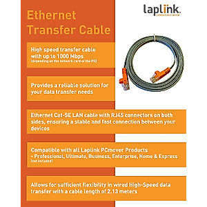 LAPLINK Ethernet High-Speed Transfer Cable - to use with PCmover Migration Software (not Included) - High-Speed Data Transfers up to 1 Gbps