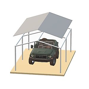 Carport Cover 14' x 20' Cut Size, 13'6" x 19'6" Finish Size Heavy Duty Car Canopy Tarp Tent Roof for Garage Shelter White and Silver, Only Cover (White 14x20)