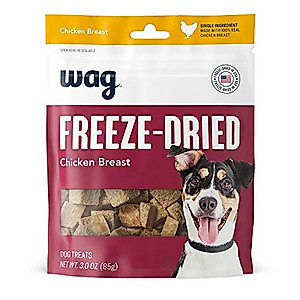 Amazon Brand - Wag Freeze-Dried Raw Single Ingredient Dog Treats Chicken Breast 3 Ounce (Pack of 1)