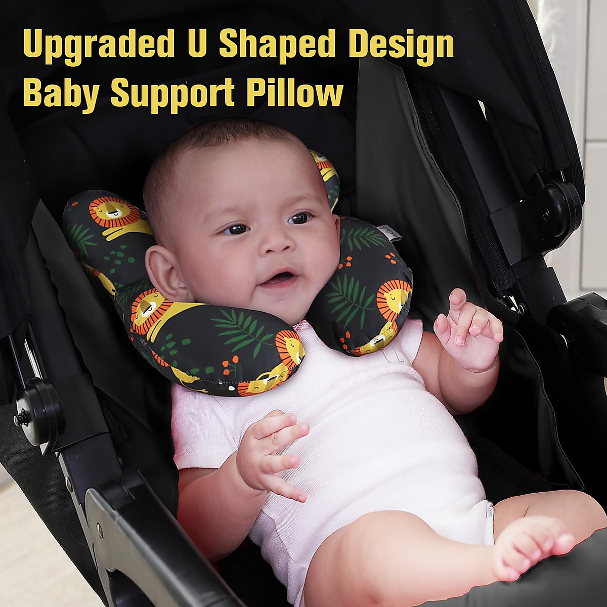KAKIBLIN Baby Neck Pillow, Upgraded Baby Support Pillow,Baby Neck Support Pillow for Carseat, Newborn Neck Support for Car Seat,Pushchair,Travel