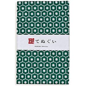 KOMESICHI irodori Japanese Traditional Towel Tenugui Japan Pattern B with Fray Prevention Processing Set of 3 with Tenugui Iroha (English Manual)