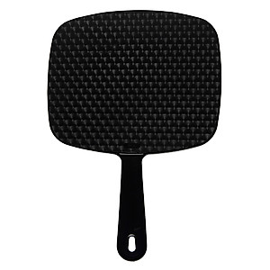 Diane Professional Quality Hand Mirror, Single Sided Hand Held Mirror with Handle for Salon, Barber, Vanity, Grooming, Shaving, and Travel, Medium, 7.5" x 10.75", Black
