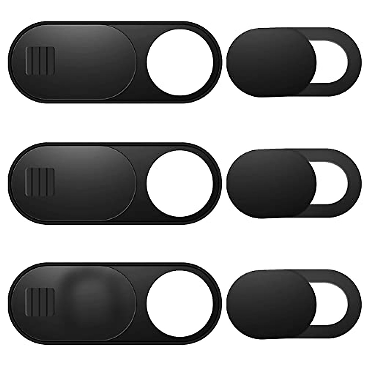 FMDAN Webcam Cover, 6 Pack Laptop Camera Cover, Ultra Thin Privacy Camera Cover Slide for MacBook Pro, iMac, Laptop, Desktop, PC, Tablet, iPad Pro, iPhone, Smartphone (Black, 2 Size)