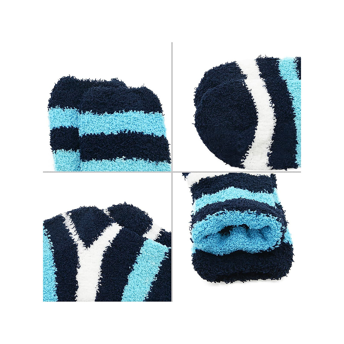 Century Star Womens Fuzzy Socks Super Soft Fluffy Socks Warm Cozy Socks Slipper Socks Sports Athletic Socks Gifts Socks For Christmas 5 Pairs Black Blue One Size