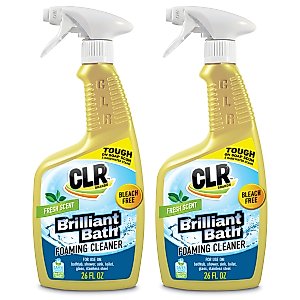 CLR Brilliant Bath Foaming Bathroom Cleaner Spray - For Use On Toilet, Bath, Shower, Sink, Glass, Stainless Steel - Fresh Scent, 26 Ounce Bottle (Pack Of 2)