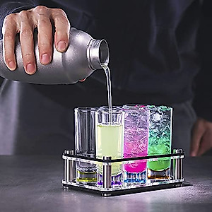 Vivimee 12 Pack Colored Shot Glass Set, 2 oz Heavy Base Tall Glass Set, Clear Shot Glasses Bulk, Tequila Cups Small Glass, Shot Glasses for Whiskey, Tequila, Vodka, Spirits & Liquors