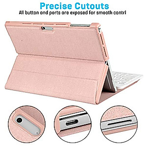 Microsoft Surface Pro 7 Case with Keyboard，Keyboard Case for Microsoft Surface Pro 7 (2019/Surface Pro 6 (2018) / Surface Pro 5(2017)/ Surface Pro 4 (2015) 12.3 inch Tablet