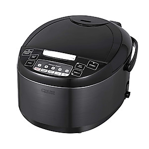 Crux 12 Cup Non-Induction Rice Cooker, Multi-Cooker, Food Steamer, Slow Cooker, Stewpot, Easy One-Pot Healthy Meals, Dishwater Safe, Non-Stick Bowl, Black, one size