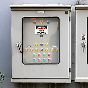 SmartSign Pack of 500 "High Voltage" Labels in a Roll | 3" x 2" Semi-Gloss Paper, Adhesive Stickers