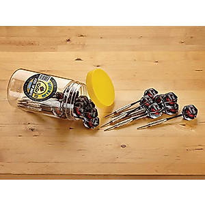 Viper Defender III Backboard & Sisal/Bristle Steel Tip Dartboard Bundle: Elite Set (Razorback Dartboard,Defender III Backboard, Edge Throw Line, 21pc Jar of Darts),black/yellow