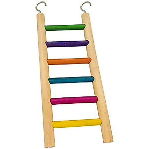 Parrot Wood Bird Toy Ladder Parakeets Toys cage Cages Cockatiel Canaries Finches (8" x 3")