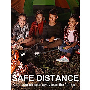 Y-me Marshmallow Roasting Sticks For Campfire, 32Inch Smore Sticks For Fire Pit Kit, Hot Dog Camping Extendable Forks (6Pack)