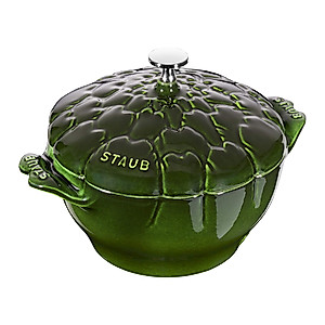 Staub Cast Iron 3-qt Artichoke Cocotte - Basil, Made in France