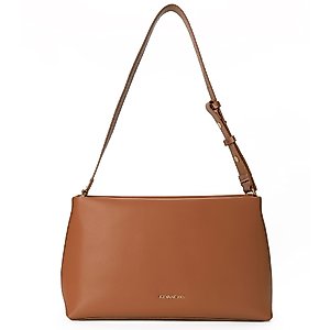 KEVANCHO Shoulder Bag for Women, Leather Purses and Handbags, Women's Fashion Tote Clutch Bag with Zipper (57 Brown)