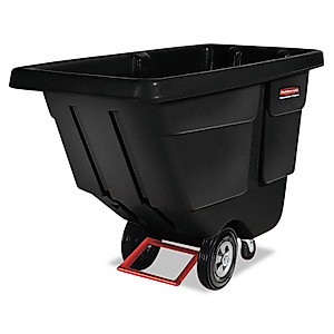 Rubbermaid 1304BLA Rotomolded Tilt Truck Rectangular Plastic 450-lb Cap. Black