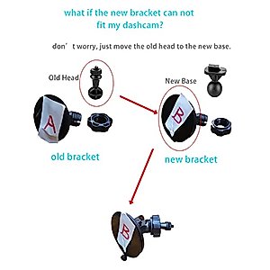 Dash Cam Suction Cup Mount for Oldshark Amuoc Jeemak Chortau Screw-Connect Dashcam, Clip on Car dvr Holder, Strong Suction Power, Easy to Install Use, Easy to Remove, Heat Resistant, 2 Pcs