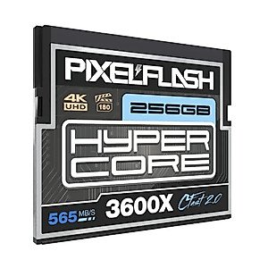 256GB PixelFlash CFast 2.0 Memory Card 3600X HyperCore 565MB/s SATA3 VPG180 CFast Card Compatible w/DSLR Cinematic Video & Photo cams Lab Tested-Certified Flash Memory 256 GB 2023 Model