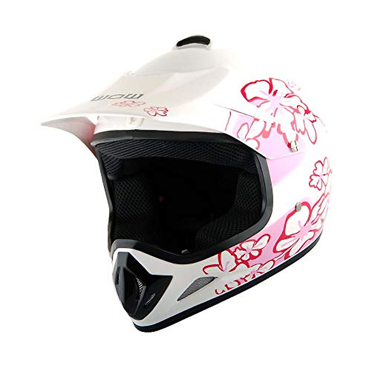 WOW Youth Kids Motocross BMX MX ATV Dirt Bike Helmet Pink Flower