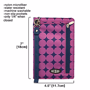 Big Skinny Women's Plus Myphone Bi Fold Slim Plum Dot Wallet Wristlet, PlumDot