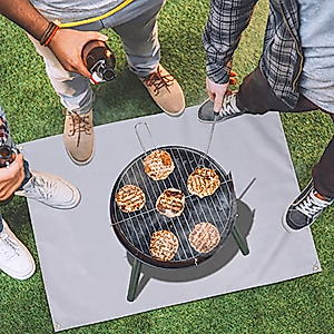 Towallmark Grill Mat 60×42 Inch, Glass Fiber Large Grill Pads,Double-Sided Fireproof Deck and Patio Protective Mats,Perfect for Outdoor BBQ,Gas Grills, Oil Fryers,Lawn