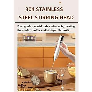 Immersion Blender Handheld, 2-in-1 Hand Blender Electric with USB Rechargeable 3 Speeds, Stainless Steel Blade Stick Blender with Whisk, for Coffee Latte,Hot Chocolate, Egg (Green)