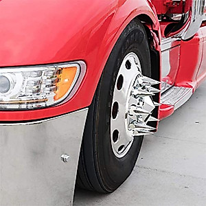 TORQUE 20 pcs of 33mm Chrome Spike Screw-on Lug Nut Covers for Volvo & International & Peterbilt & Kenworth & Mack & Freightliner (Cascadia, Columbia, M2, FLD) Semi Trucks (2 x TR10570)