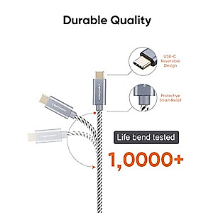 CableCreation USB C to USB C Cable 10 FT 60W, Braided USB Type C Fast Charging Cable, USB C Cable to USB C 3A 480Mbps Data for MacBook Pro Air Galaxy S22 Ultra/S21/S20+ Pixel 4/5 etc. 3m Space Gray