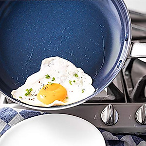 Blue Diamond Cookware Diamond Infused Ceramic Nonstick 12" Frying Pan Skillet, Induction, PFAS-Free, Dishwasher Safe, Oven Safe, Blue