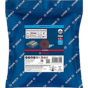 Bosch Professional 25x Expert R781 Prisma Ceramic X-Lock Fibre Discs (for Steel, Stainless Steel Sheets, Ø 125 mm, Grit 36, Accessories Small Angle Grinder)