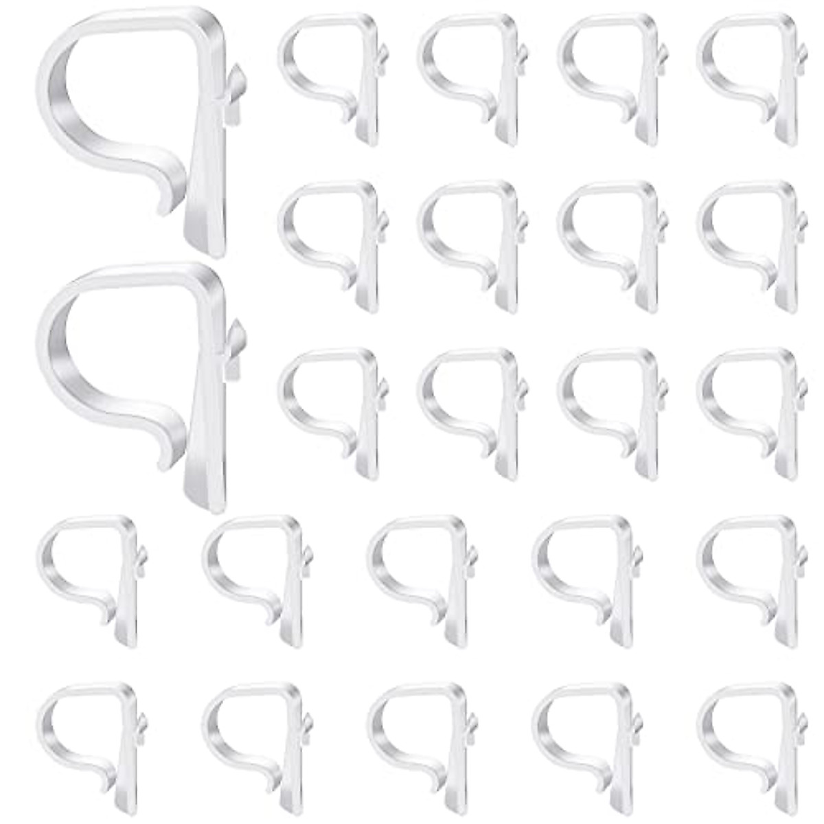 Yookeer Church Pew Clips Heavy Duty Plastic Hooks Tablecloth Clips Chair Table Clips Translucent White Pew Clips Table Cloth Holders for Wedding Ceremony Church Aisle Railing Bow Decorations (12)