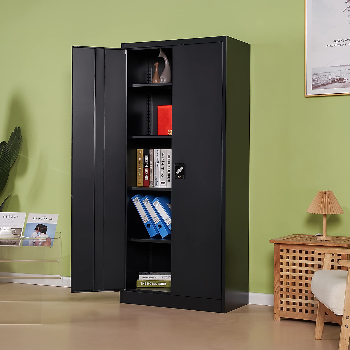 Howzone 48.2''W Garage Shelving 2500LBS Heavy Duty Storage Shelves,72''H Adjustable 5 Tier Metal Shelving for Garage Storage Rack Industrial Shelves Utility Shelf 24.2" D x 35.4" W x 72.2" H, Black