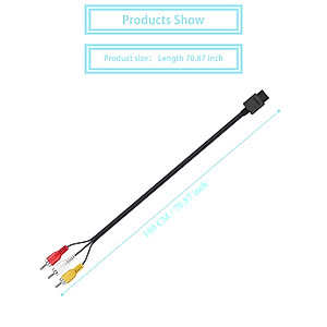 JINHEZO N64 AV Cable Composite Video Cord Compatible with Nintendo 64/N64/GameCube/GC/Super Nintendo SNES TV Game (1.8M / 6 Feet) 1 Pack