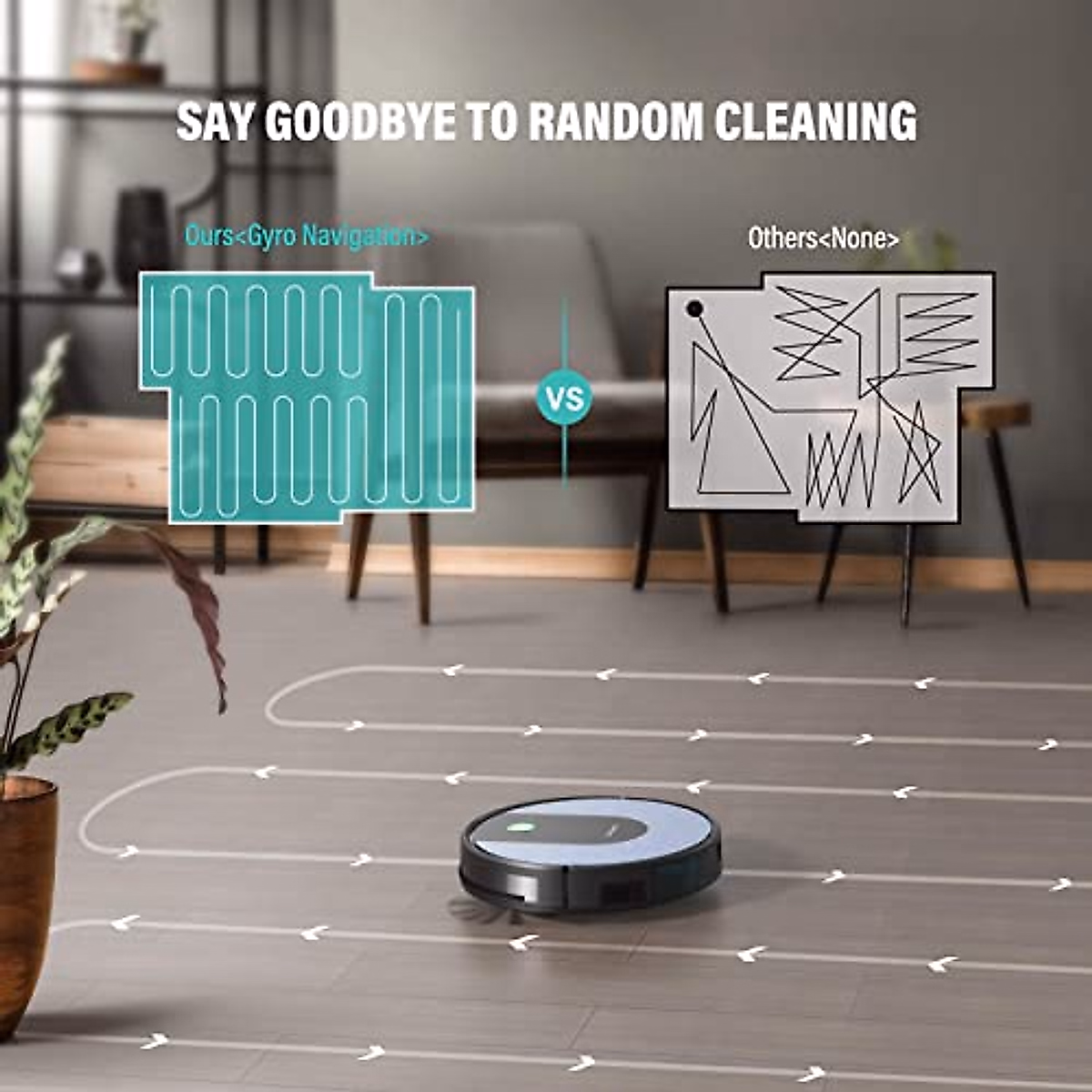 Deenkee Robot Vacuum, Wi-Fi/App/Alexa Robot Vacuum Cleaner,1600 Pa Suction and 120 Mins Runtime for Pet Hair, Hard Floors,Carpets (6 Cleaning Modes,Smart Navigation&Sensor,Self-Charging,Quiet &Slim)