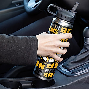 Rico Industries NHL Hockey Boston Bruins 22oz Stainless Steel Tumbler with Lid - Great For Coffee, Tea, Water or Cocktails