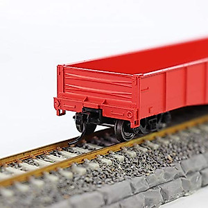 Evemodel C8743R 3pcs HO Scale 1:87 53ft Open Gondola Car Red Wagon Railway Transporter Model Train Container Carriage Freight Car