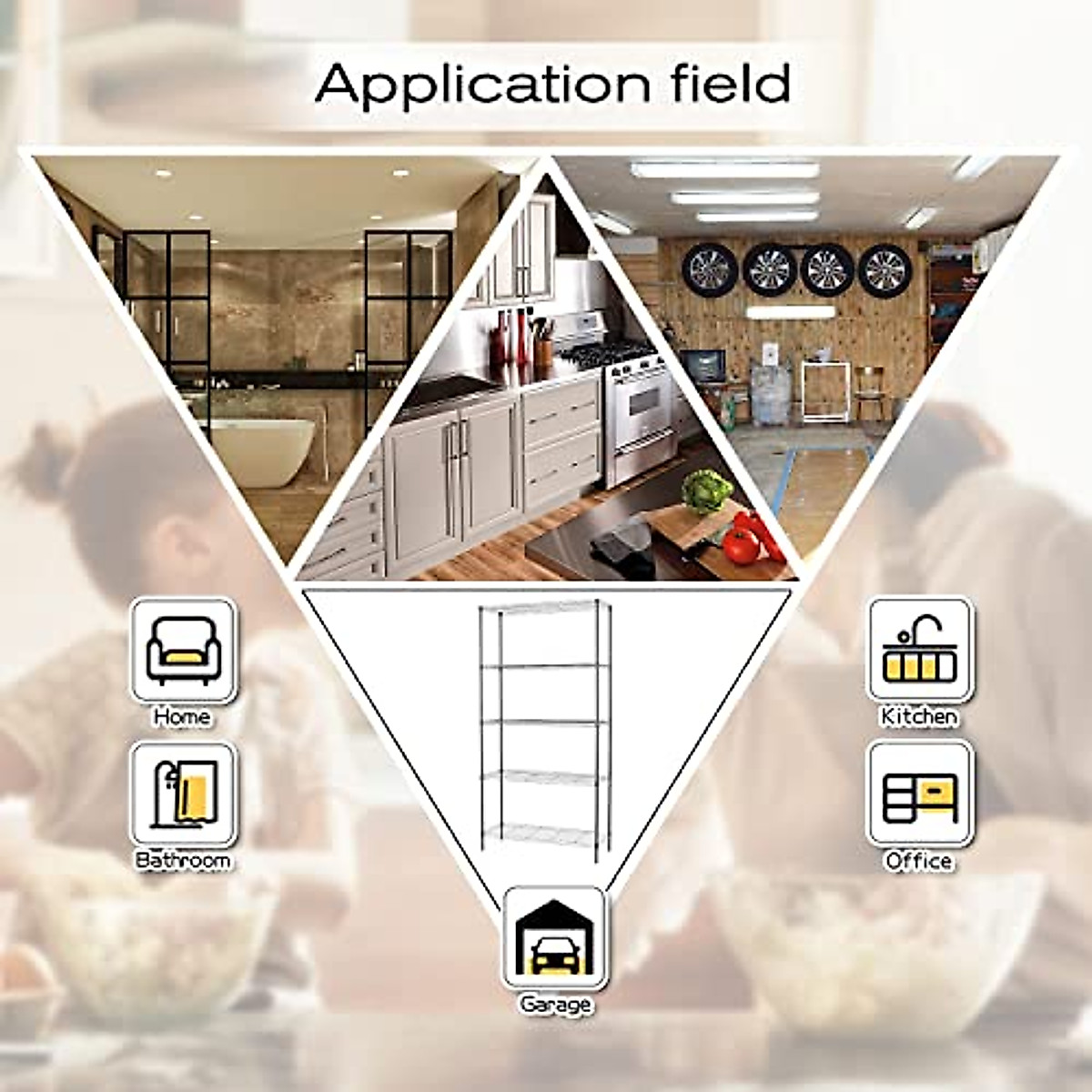 HCY 5-Tier Storage Shelf Heavy Duty Storage Shelving Unit NSF Height Adjustable Metal Storage Rack for Laundry Bathroom Kitchen Garage Pantry Organization - 14"x36"x72" (Chrome)