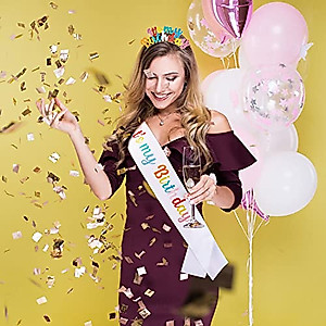 Chanaco Birthday Sash Birthday Girl Headband Set Birthday Crown Tiara Birthday Girl Sash Birthday Crowns for Women Happy Birthday Decorations Birthday Gifts for Women