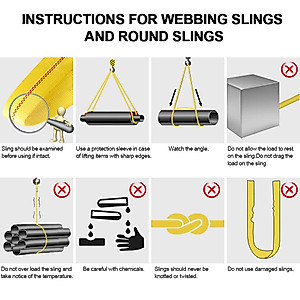 big-autoparts 2pcs 2 inch by 6 feet Lifting Strap 3000 lbs Load Capacity and 9000 lbs Breaking Strength Eye-Eye Web Sling
