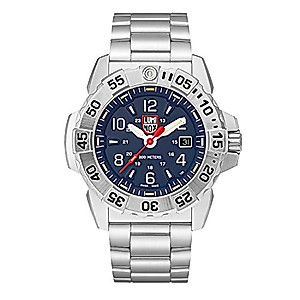 Luminox Navy Seal Steel XS.3254 Mens Watch 45mm - Military Watch in Silver/Blue Date Function 200m Water Resistant Sapphire Glass