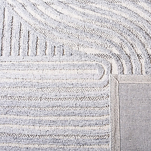 SAFAVIEH South Hampton Collection Area Rug - 6' Square, Grey, Handmade Mid-Century Modern Abstract, Ideal for High Traffic Areas in Living Room, Bedroom (SHA301F)