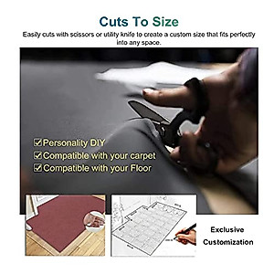 Clear PVC Desk Chair Mat Chair Mat Office Chair Mat/Non Slip Transparent Doormat Protector Chair Mat,1.5mm,Transparent Floor Mat,110/120/130/140/150/160cm Wide,Office Home Chair Mat, for Office & Home