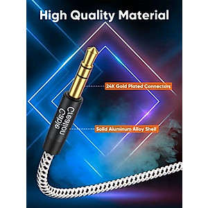 CableCreation 3.5mm Cable(6 Ft/1.8M) 3.5mm Audio Cable Male to Male, 1/8 Auxiliary Stereo Aux Cord Compatible with Headphones,Car,Speaker,iPods, iPads,Echo,Soundbox,Hi-Fi System.