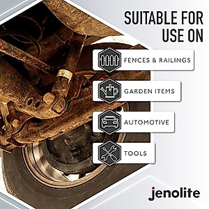 JENOLITE Rust Converter Aerosol | RUST TREATMENT | Reforms Rust into Ready to Paint Surface | Simply Spray on Rusted Surfaces | Epoxy Based Formula | 400ml (13.52 fl oz)