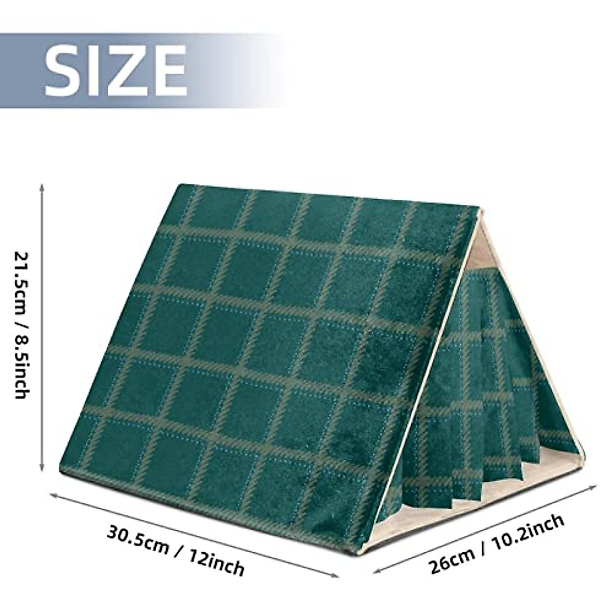 Y-DSIWX Guinea Pig House Bed, Rabbit Large Hideout, Small Animals Nest Hamster Cage Habitats Plaid Blue