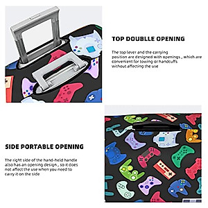 Teery-YY Video Game Weapon Controller Black White Travel Luggage Cover Baggage Suitcase Protector Fits 18-32 Inch with Zipper Dustproof Washable Elastic for Teen Boys Girls Men Women